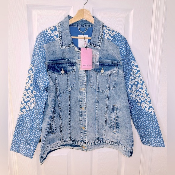 Avec Les Filles | Jackets & Coats | New Avec Les Filles Patchwork Denim ...
